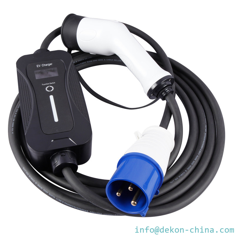 IEC62196-2 mode2 charger 7kw single phase adjustable current portable ...